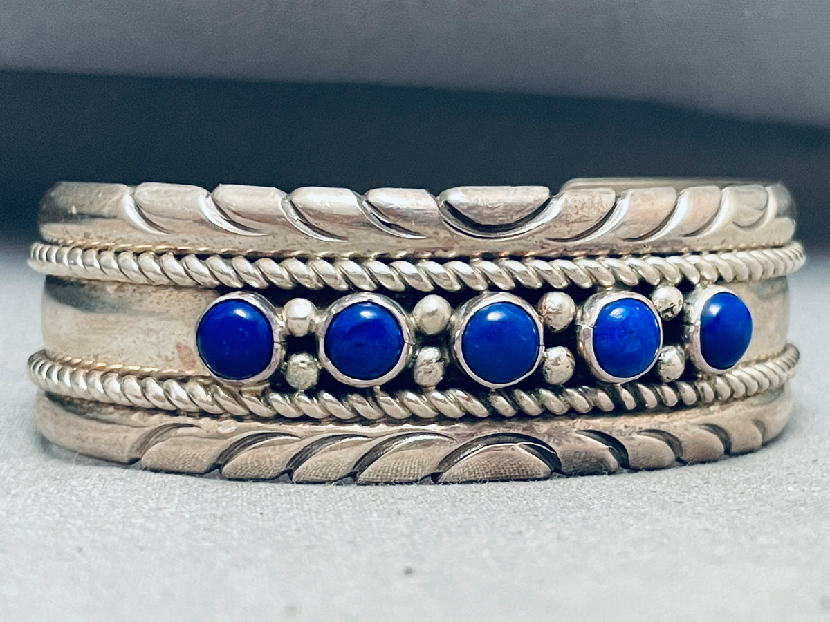Midnight Lapis Vintage Native American Navajo Sterling Silver Bracelet – Nativo Arts