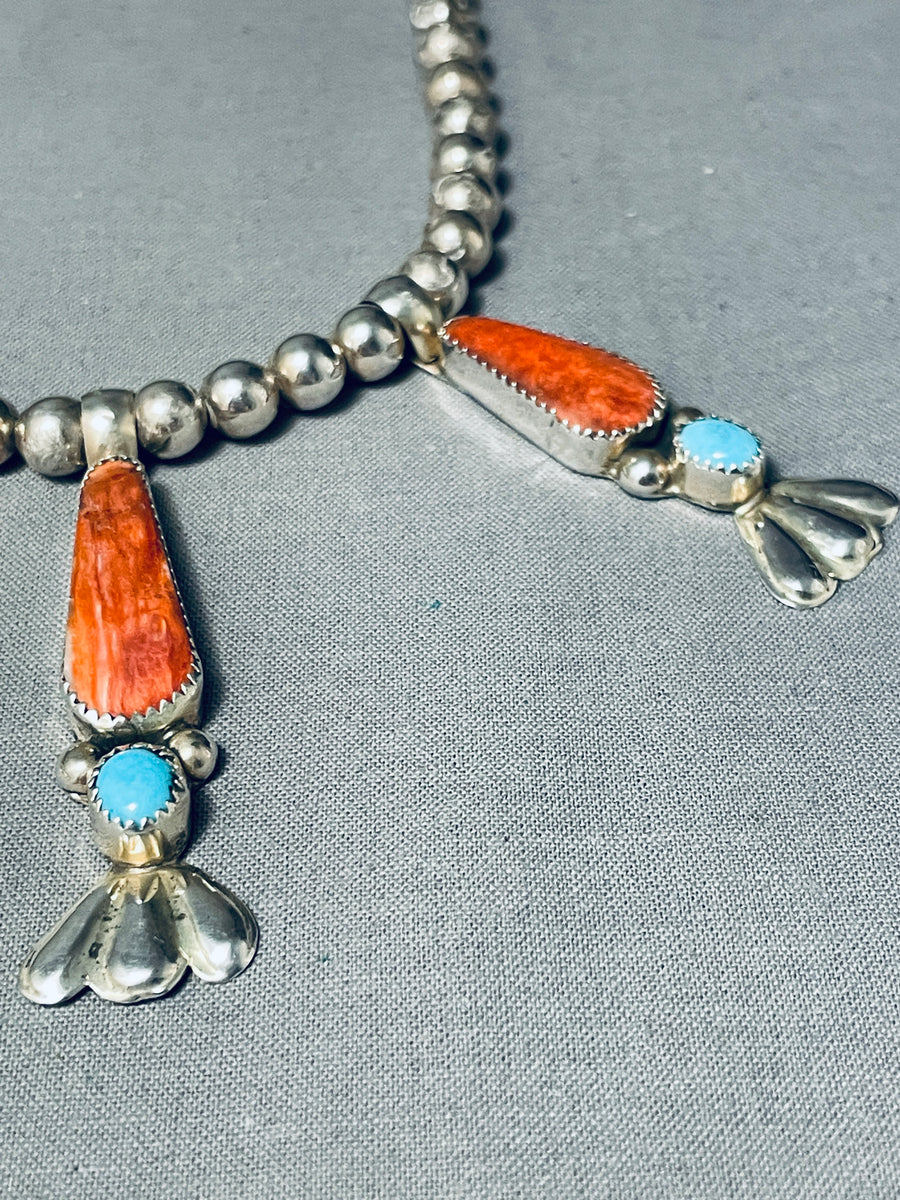 Jenn Signed Vintage Native American Navajo Turquoise Shell Sterling Si – Nativo Arts