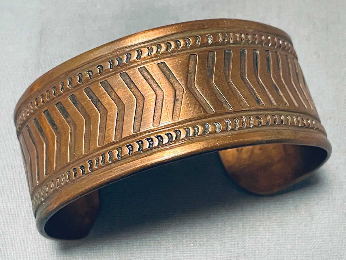 Sensational Vintage Native American Navajo Copper Hand Tooled Bracelet ...