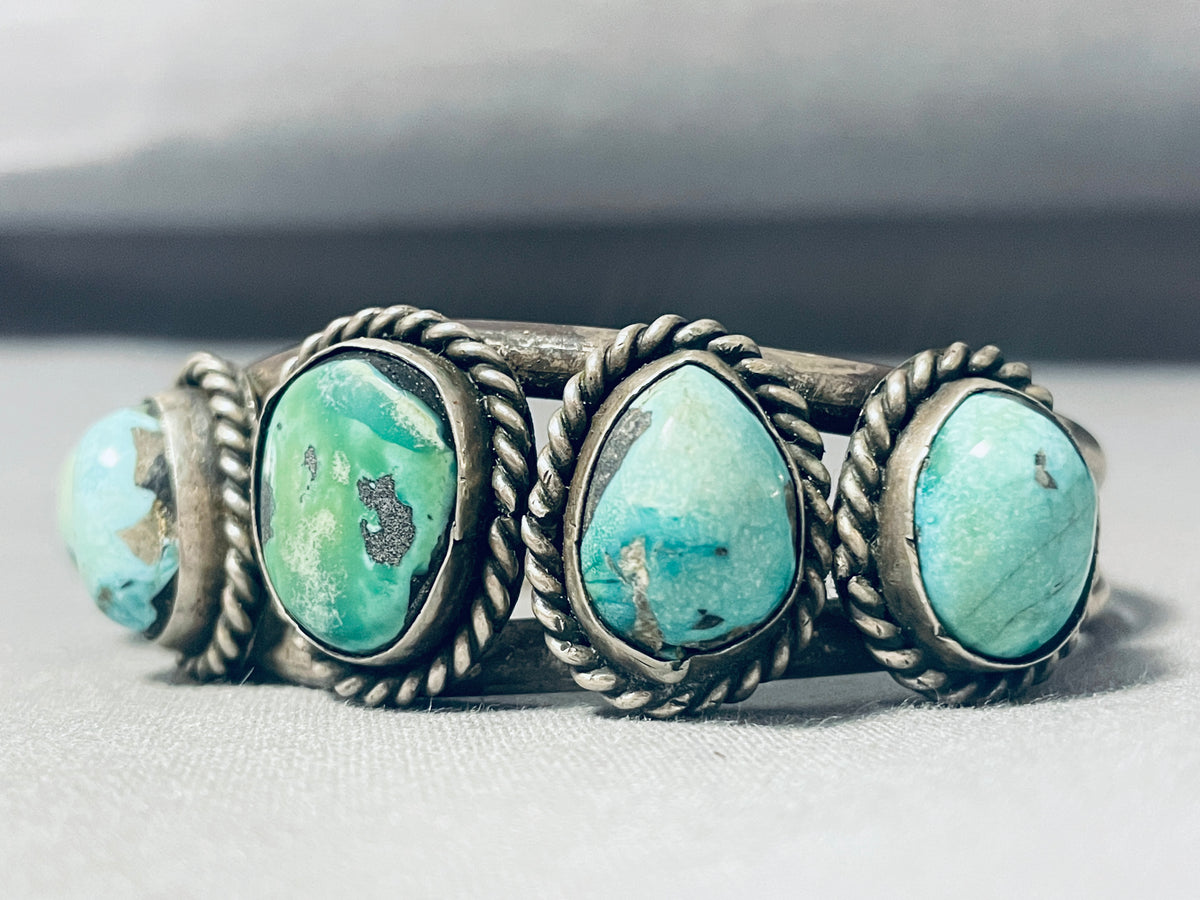 Marvelous Vintage Native American Navajo Turquoise Sterling Silver Bra ...