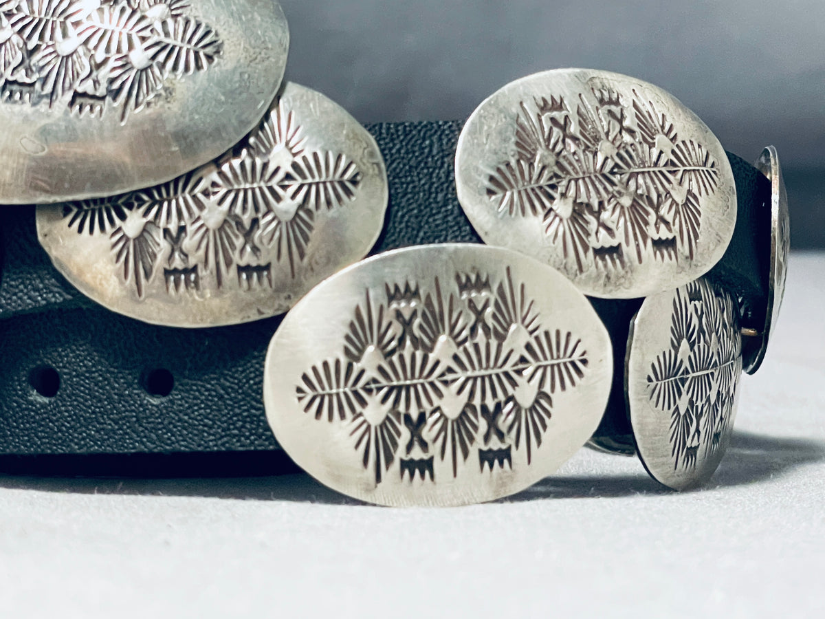 Astonishing Vintage Native American Navajo Sterling Silver Signed Conc ...