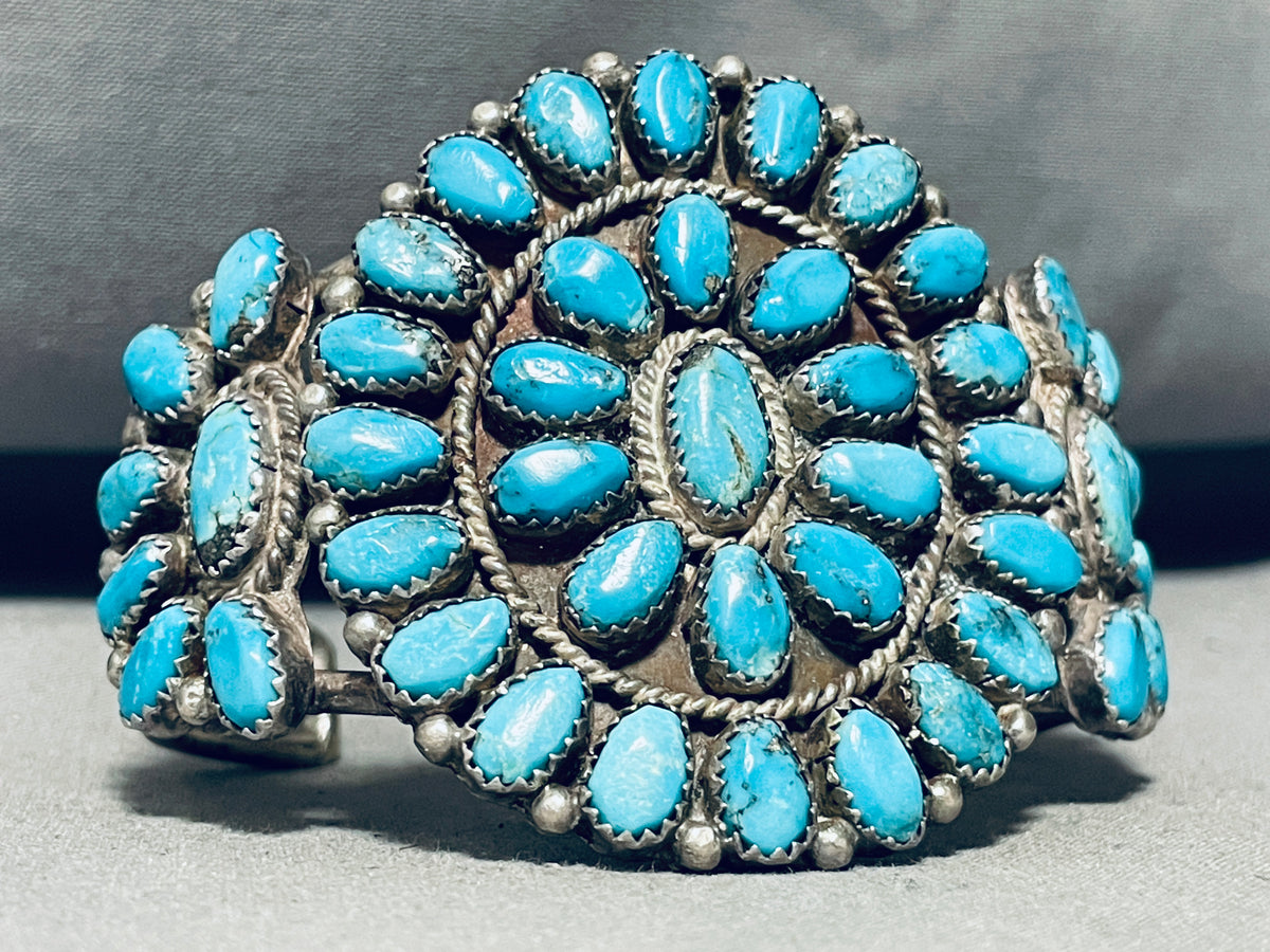 Bill Smith Vintage Native American Navajo Turquoise Sterling Silver Cl ...