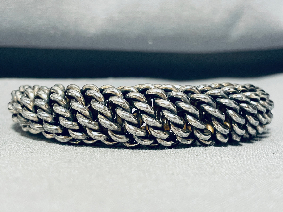 Elias Steven Crazy Woven Vintage Native American Navajo Sterling Silve ...