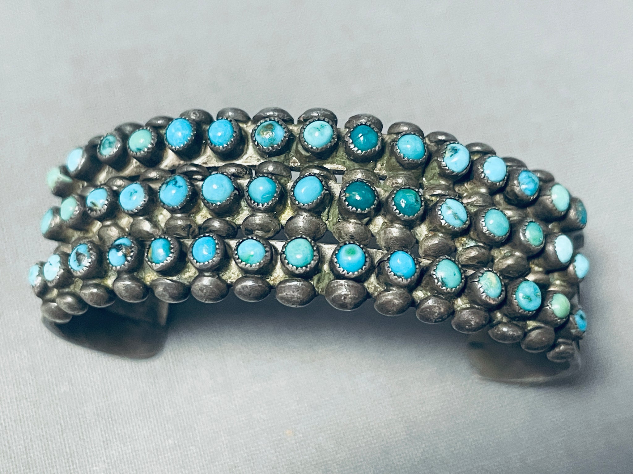 Optimum Early 1930's Vintage Native American Zuni Snake Eyes Turquoise ...