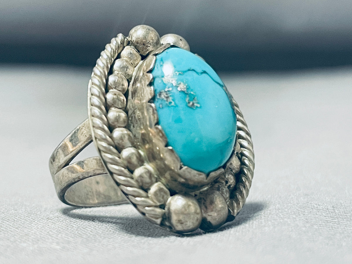 Magnificent Vintage Native American Navajo Candelaria Turquoise Sterli ...