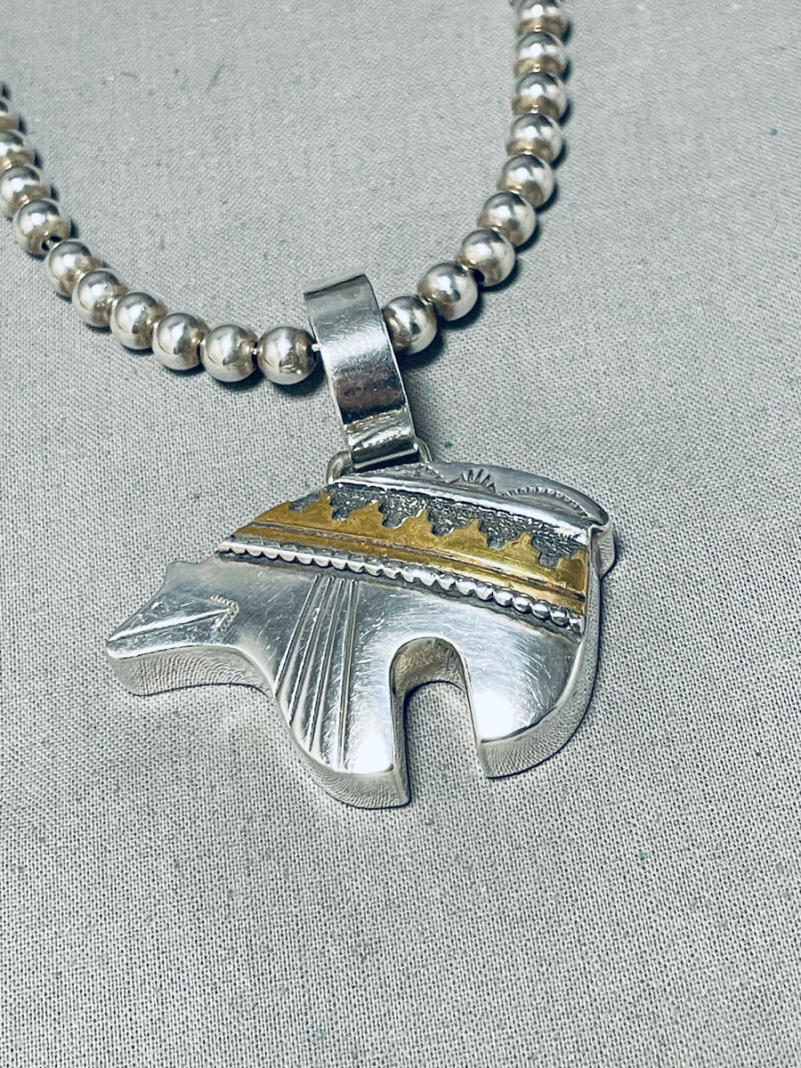 Thomas Singer Vintage Native American Navajo Sterling Silver Bear Neck ...