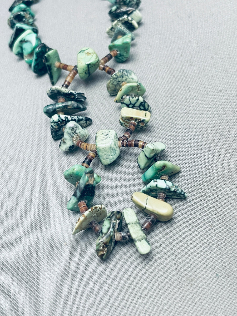 One Of A Kind Double Jacla Vintage Navajo Green Turquoise Necklace Old ...