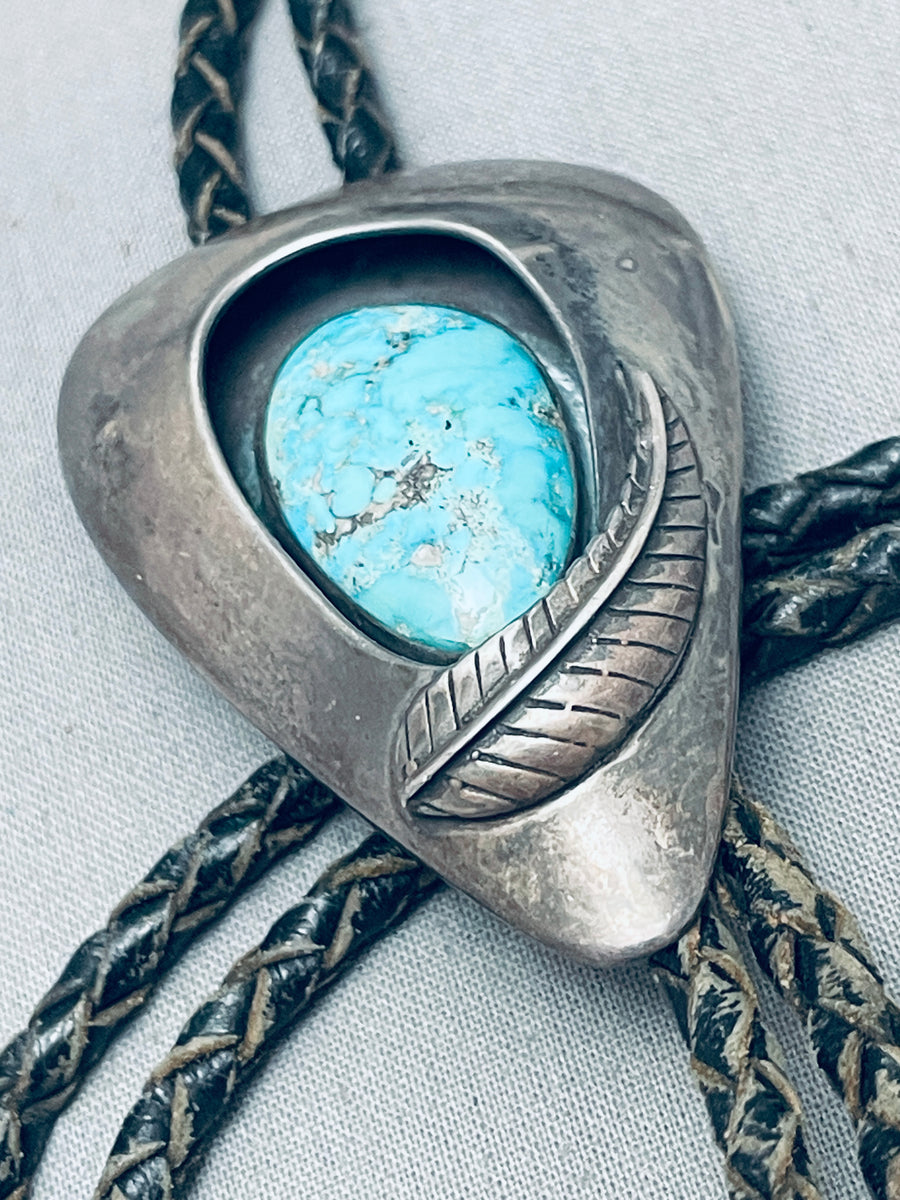 Mesmerizing Vintage Native American Navajo Old Kingman Turquoise Sterl ...