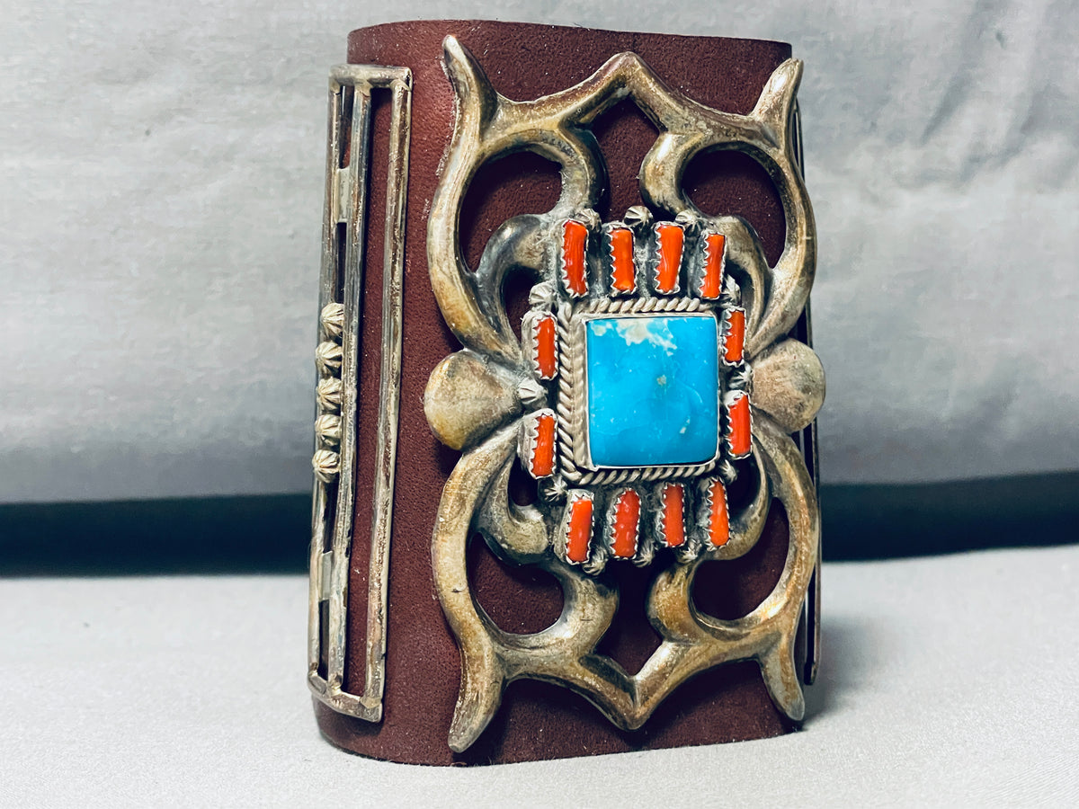 Smith Family Vintage Native American Navajo Turquoise Coral Sterling S ...