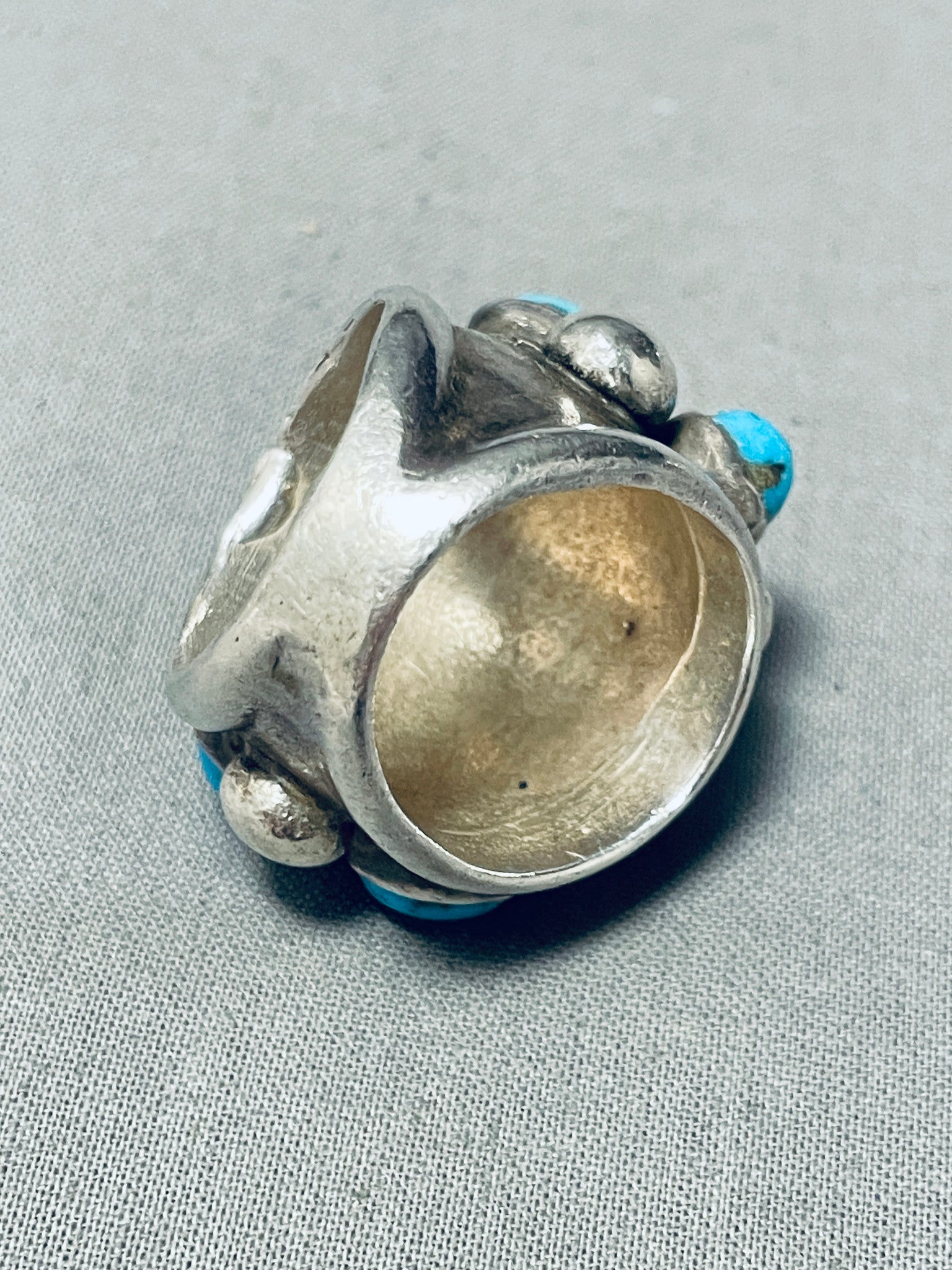 Gasp! Vintage Native American Navajo Turquoise Cluster Sterling Silver ...