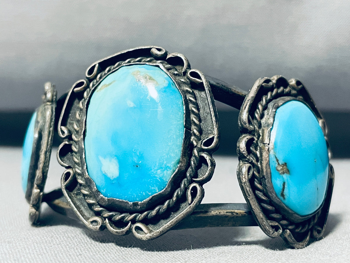 Easter Blue Mine!! Vintage Native American Navajo Turquoise Sterling S ...