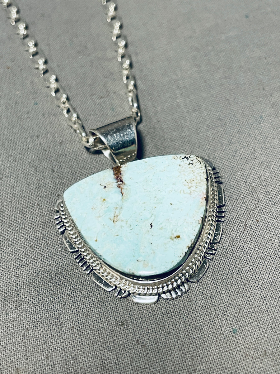 Dynamic Native American Navajo Dry Creek Turquoise Sterling Silver Sig ...