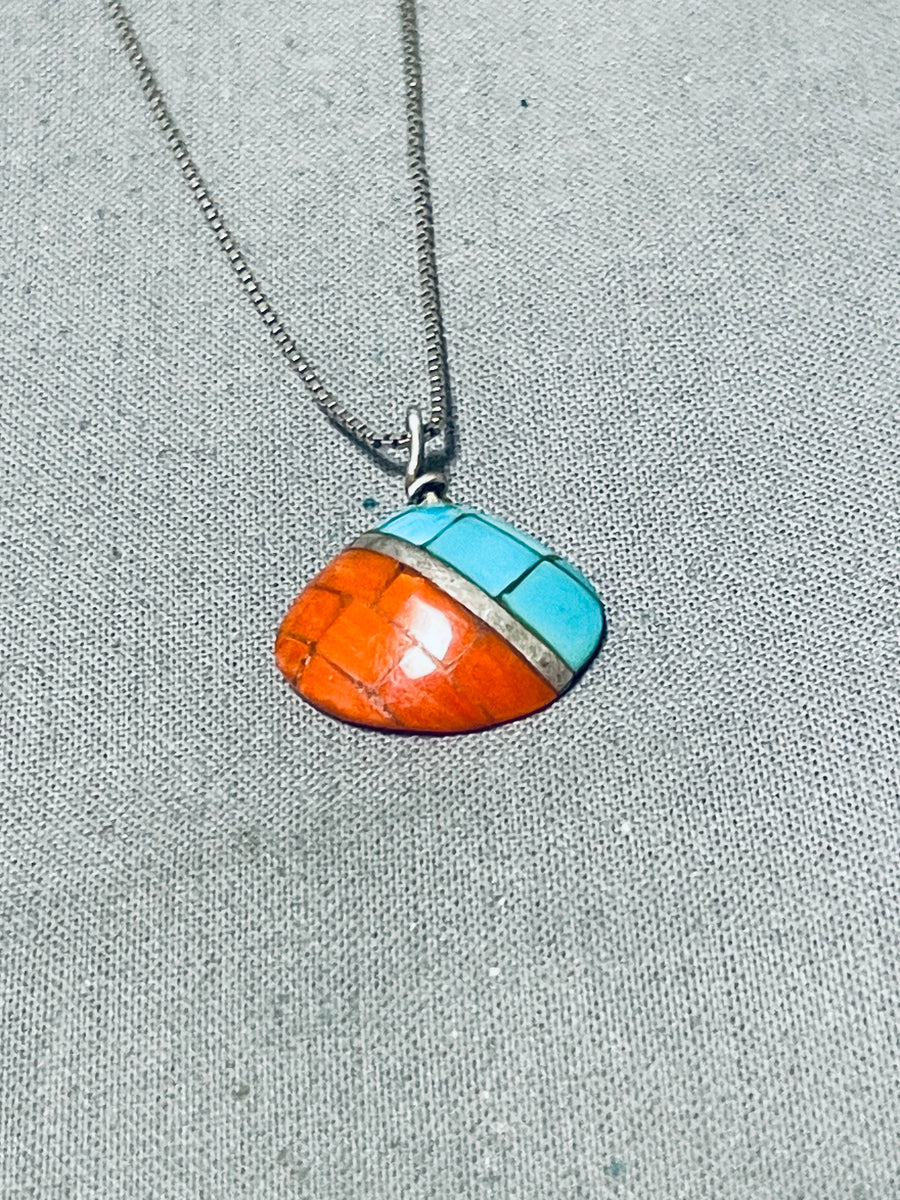 Native American Special Vintage Santo Domingo Turquoise Coral Shell St ...
