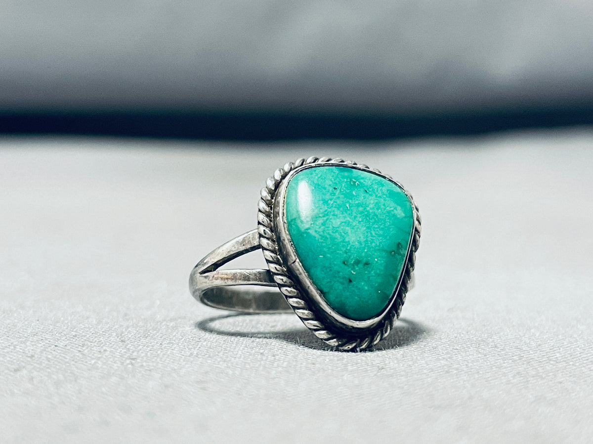 Gorgeous Vintage Native American Hopi Green Turquoise Sterling Silver ...
