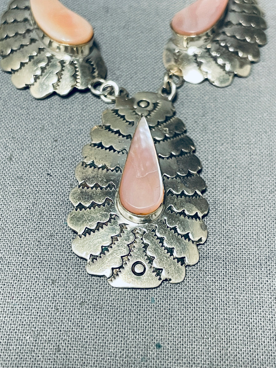 Dropdead Gorgeous Vintage Native American Navajo Pink Shell Sterling S ...