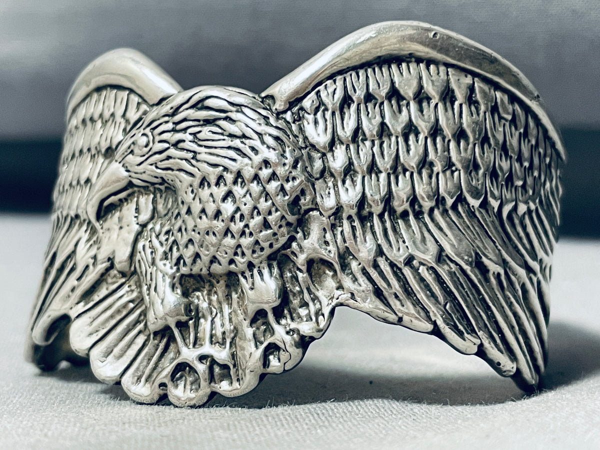 One Of The Best Ever Vintage Native American Navajo Eagle Sterling Sil ...