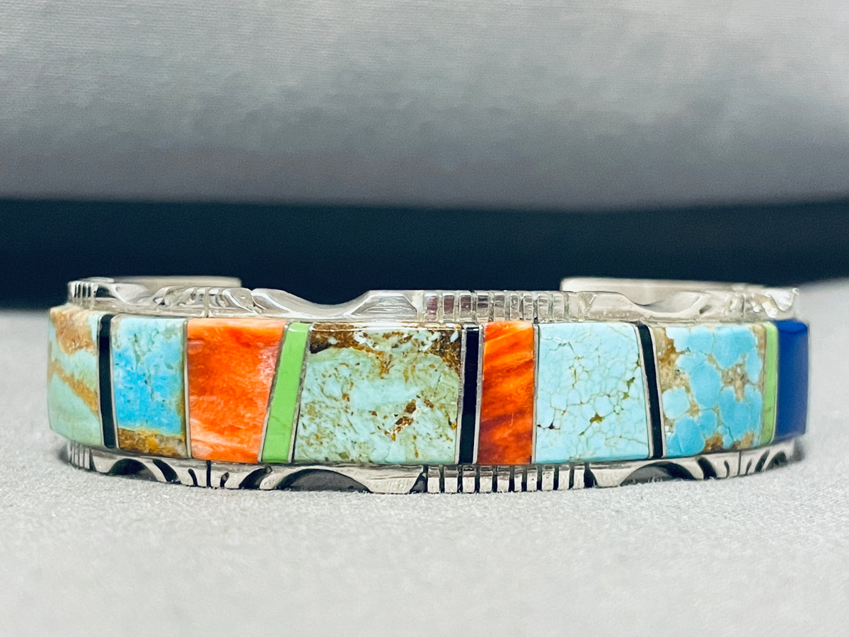 Outstanding Native American Navajo Signed Steve Francisco Turquoise St ...