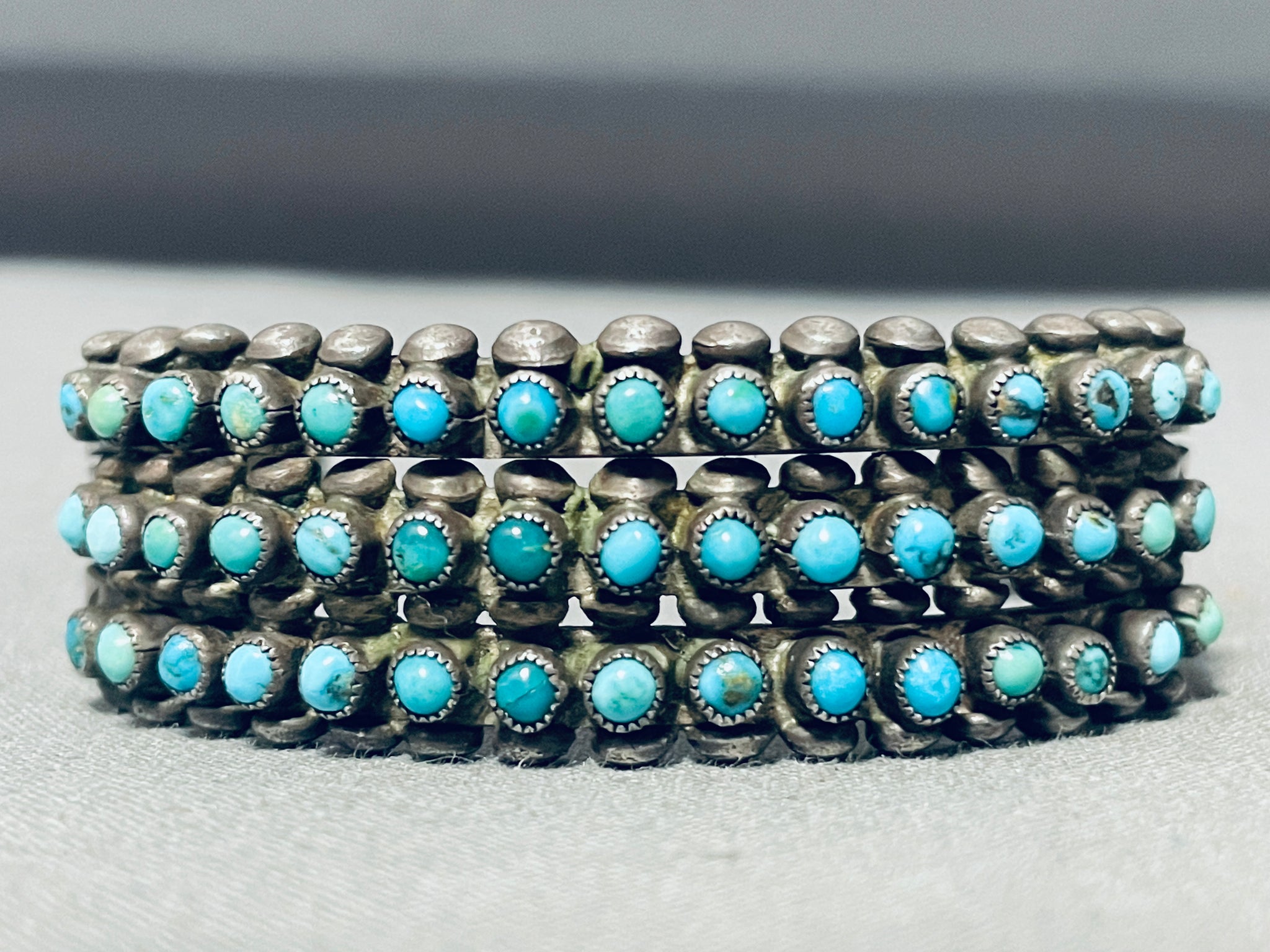 Optimum Early 1930's Vintage Native American Zuni Snake Eyes Turquoise ...