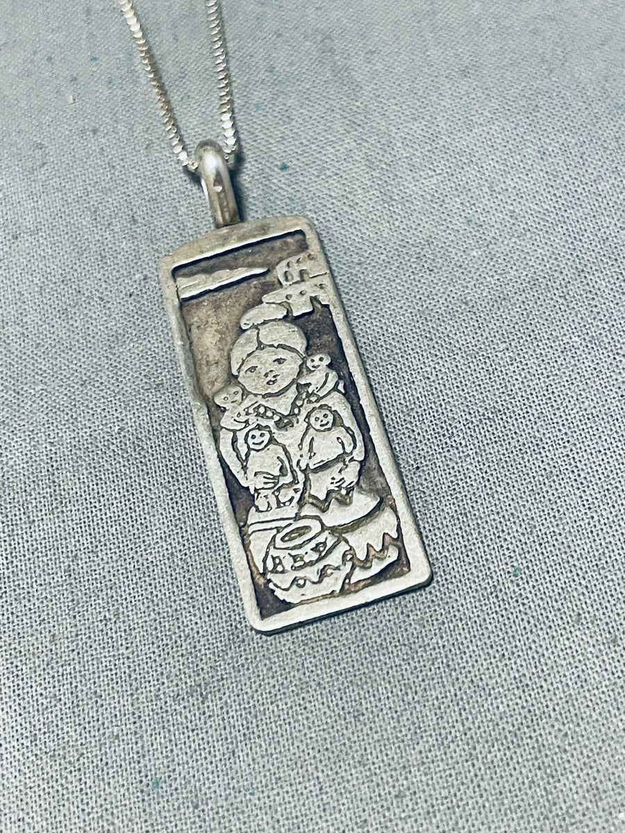 Fascinating Vintage Native American Navajo Sterling Silver Storyteller ...