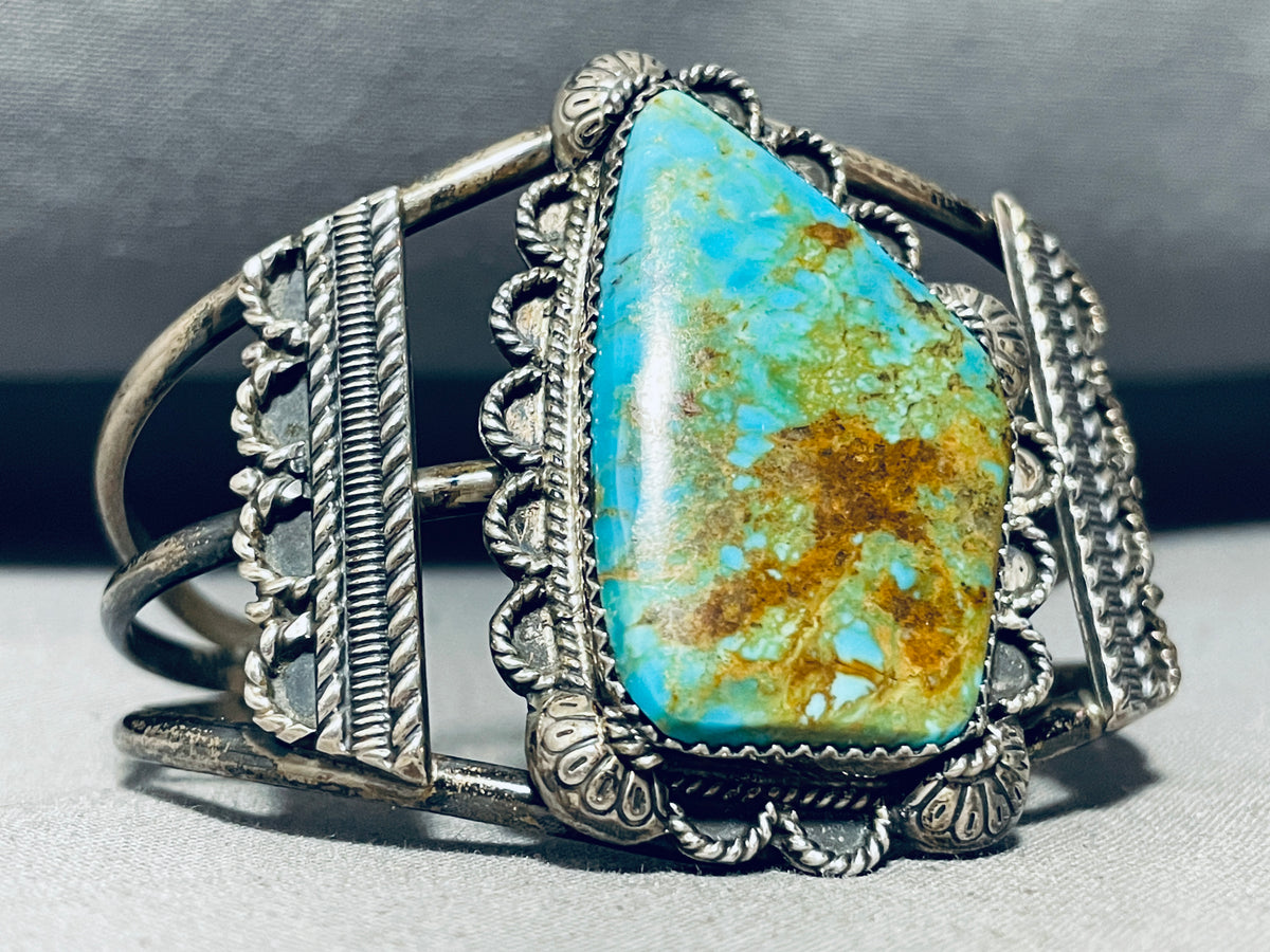 Pure Opulence: Vintage Native American Navajo Royston Turquoise Sterli ...