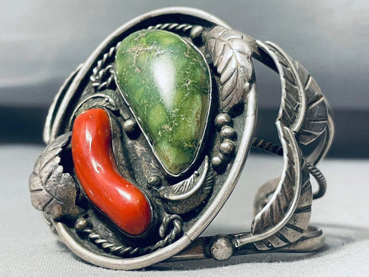 Important Damale Turquoise Vintage Native American Navajo Sterling Sil ...