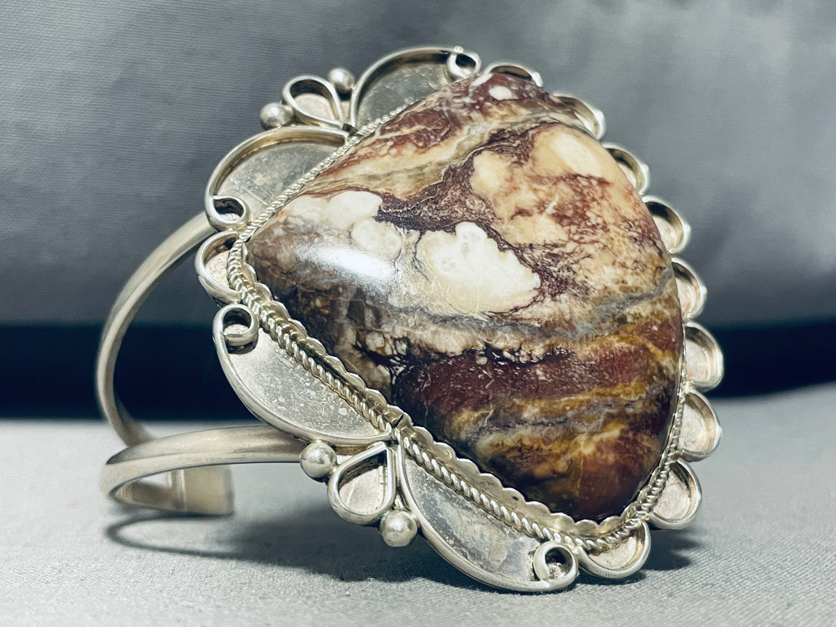 Joseph Grey Vintage Native American Navajo Jasper Sterling Silver Brac ...