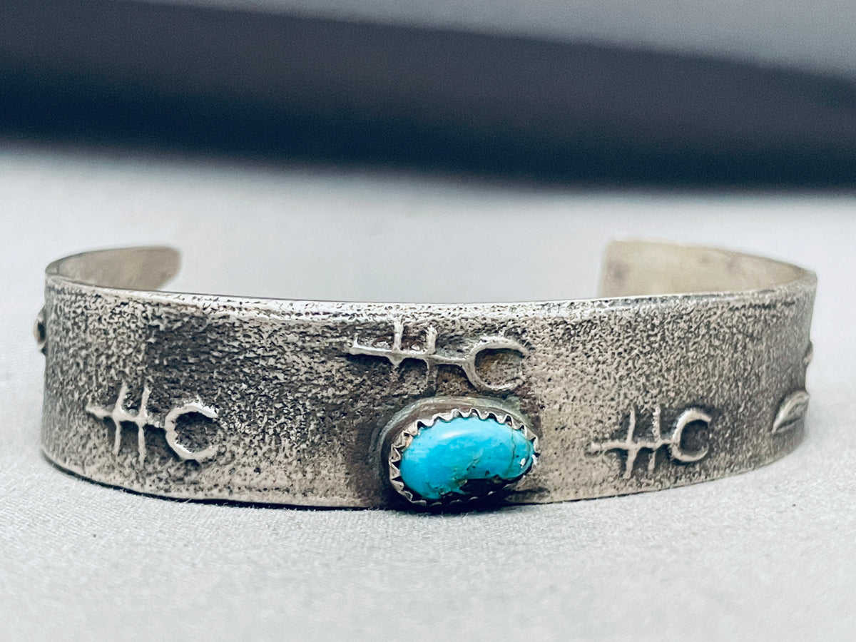 Mario Chavez Vintage Native American Navajo Naja Sterling Silver Turqu ...