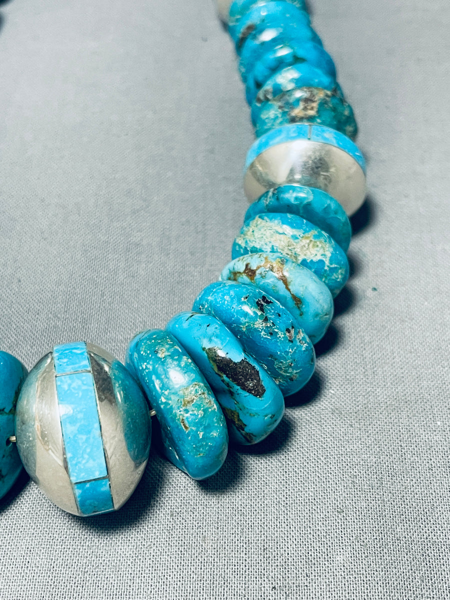 Inlay Ball Very Rare Vintage Native American Navajo Turquoise Sterling ...
