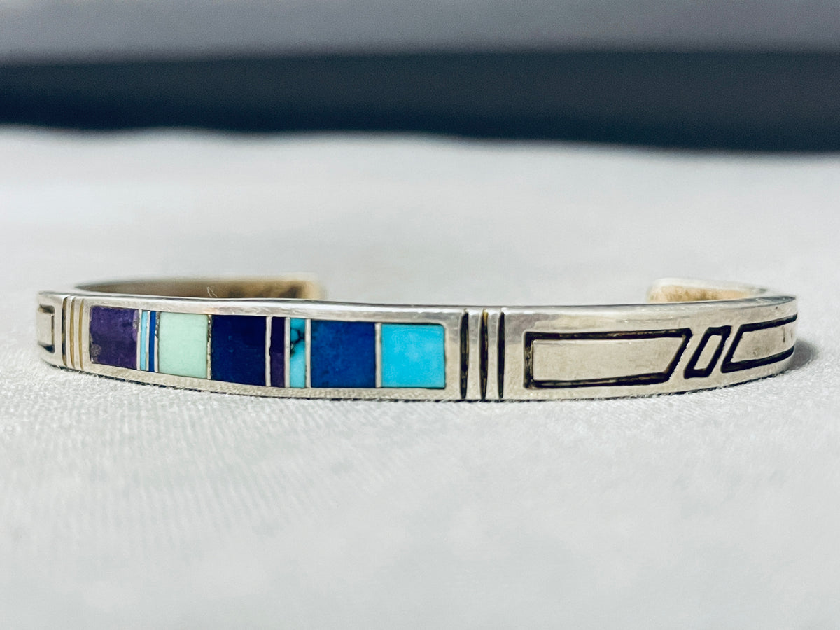Sweet Vintage Native American Navajo Sugulite Lapis Turquoise Sterling ...