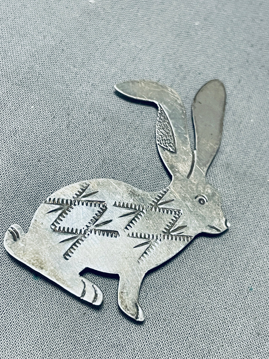 Whimsical Vintage Native American Navajo Sterling Silver Rabbit Pin ...