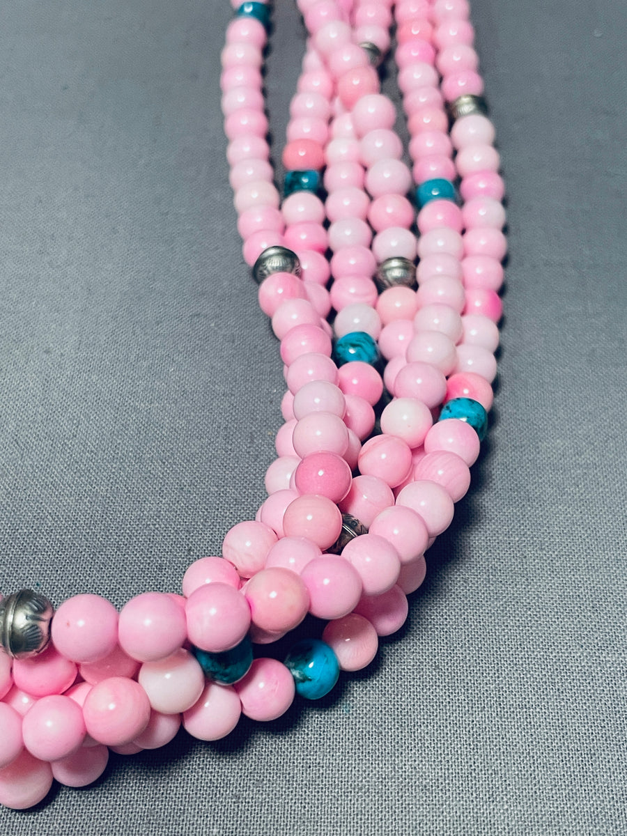 Dropdead Gorgeous Pink Native American Navajo Sterling Silver Necklace ...