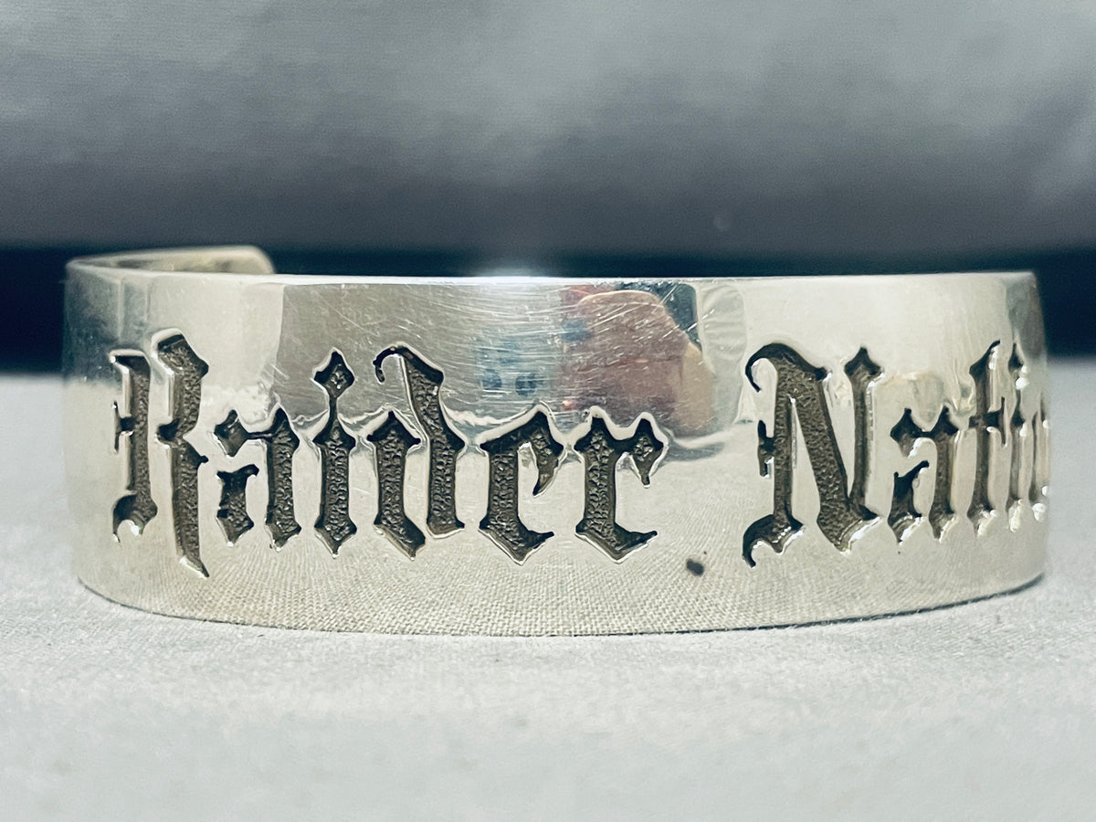 Raiders Nation Vintage Native American Navajo Sterling Silver Handmade ...