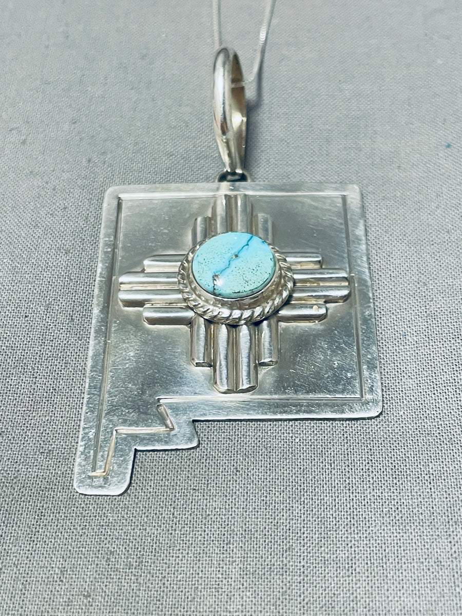 Rob Yellowhorse Native American Navajo Turquoise Sterling Silver Zia N ...