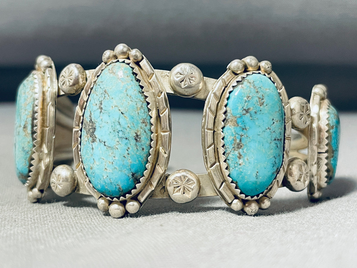 Important Harry Trujillo Turquoise Sterling Silver Bracelet – Nativo Arts