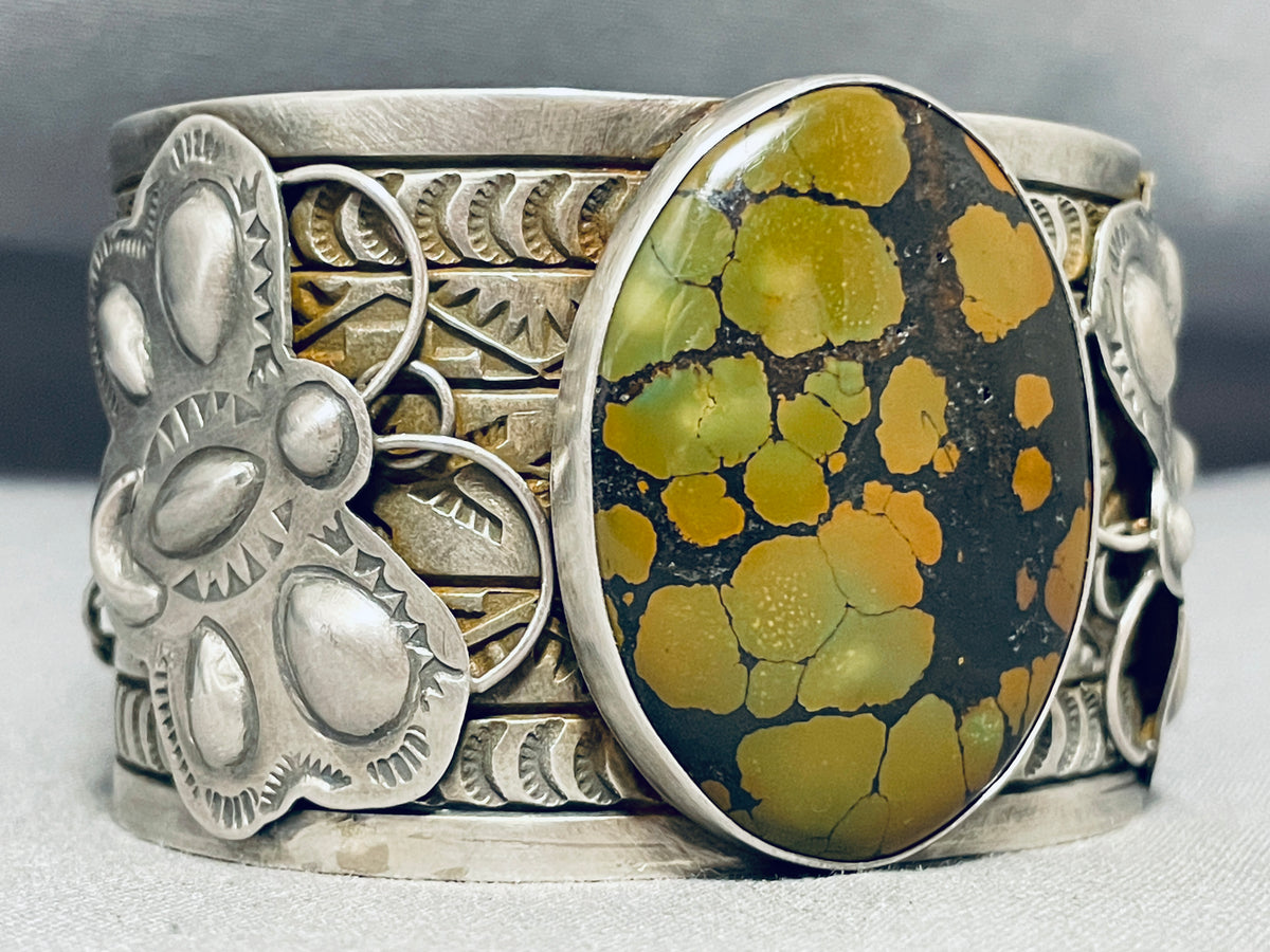 Moss Green Water Web Native American Navajo Turquoise Sterling Silver ...