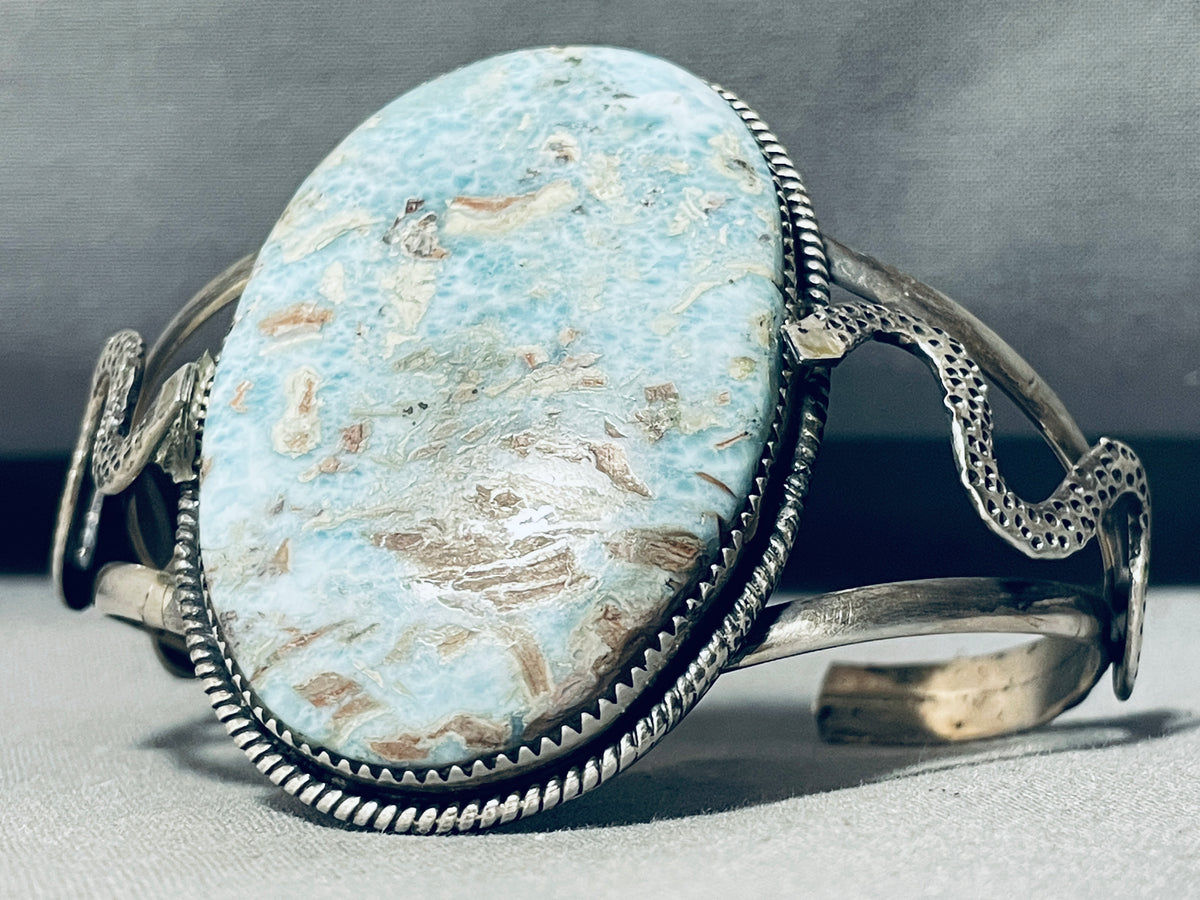 Larimar & Snake!! Rare Vintage Native American Navajo Sterling Silver ...