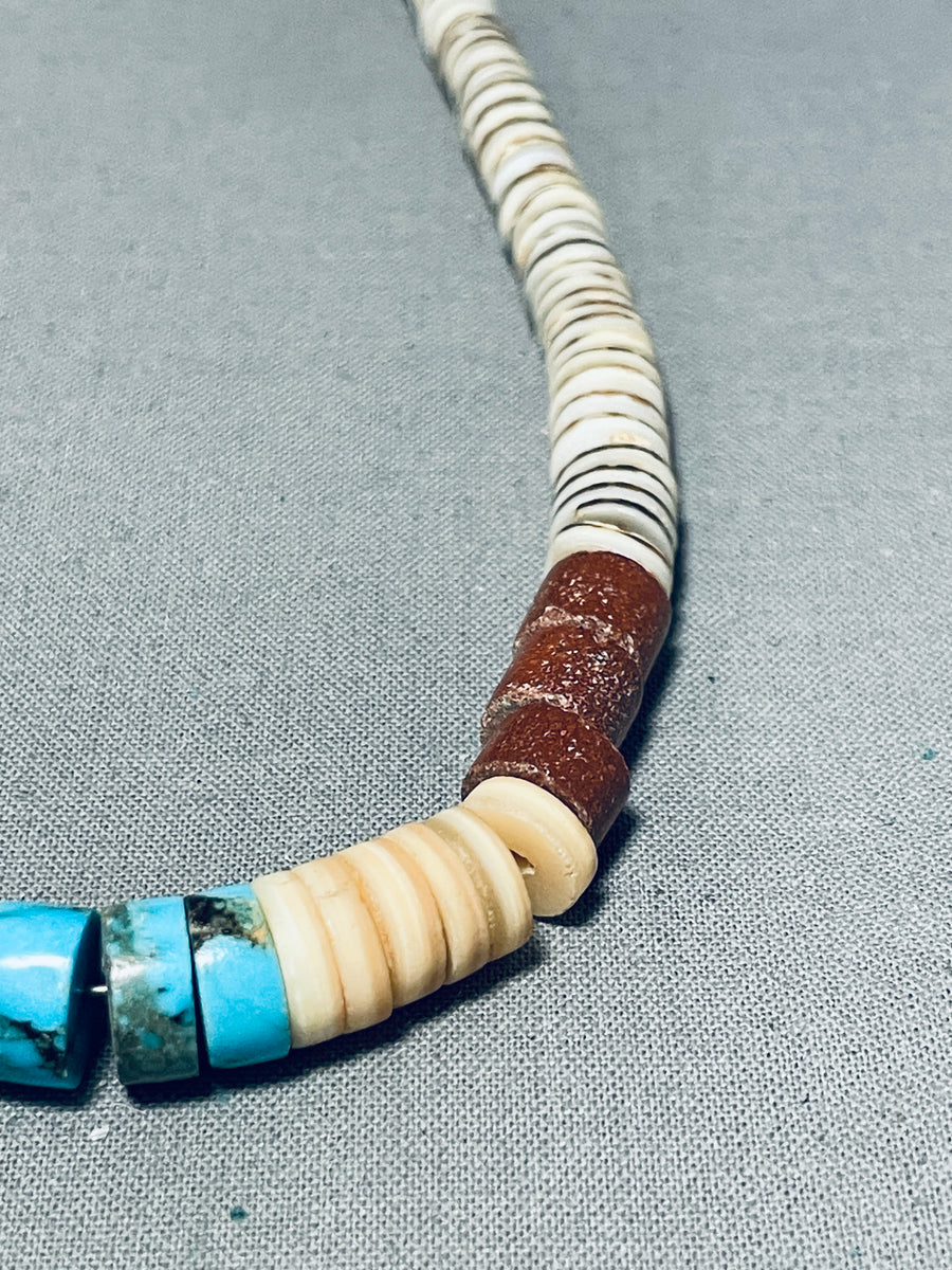 Native American Traditional Vintage Santo Domingo Turquoise Pipestone ...