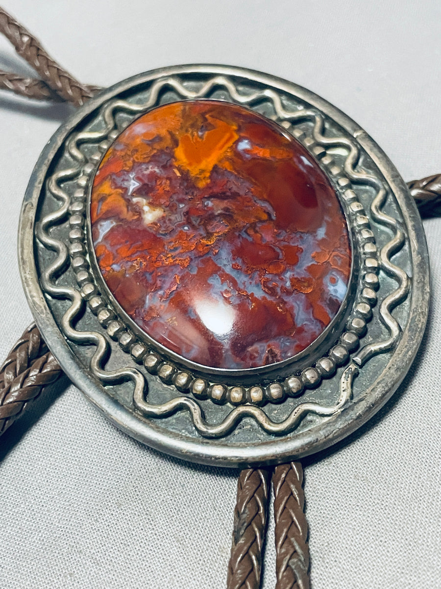 90 Gram One Of The Best Vintage Native American Navajo Agate Sterling ...