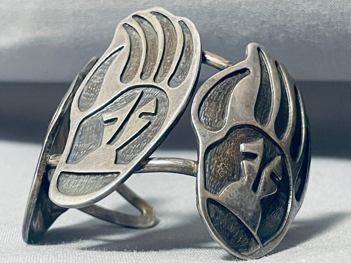 The Best Vintage Native American Hopi Badger Paw Sterling Silver Brace ...