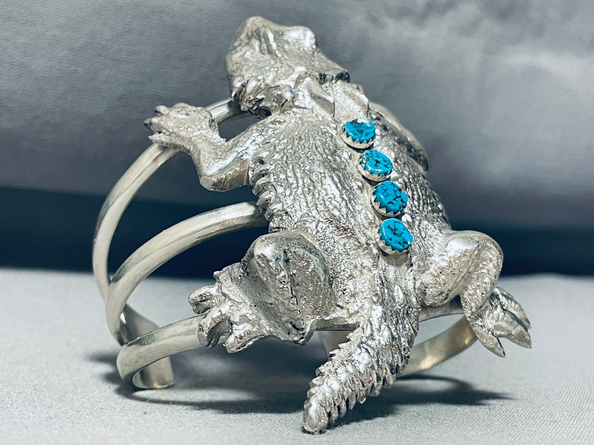 Important Native American Navajo Symbolic Horned Toad Sterling Silver ...
