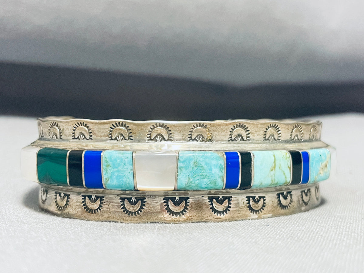 Rare Mine Vintage Native American Navajo Easter Blue Turquoise Inlay S ...