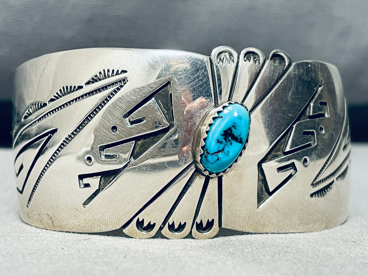 Water Waves!! Vintage Native American Navajo Turquoise Sterling Silver ...