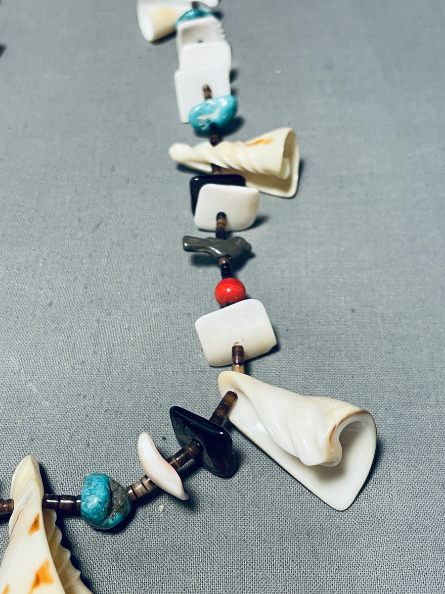 Swirl Shells Vintage Navajo Turquoise Sterling Silver Necklace – Nativo ...