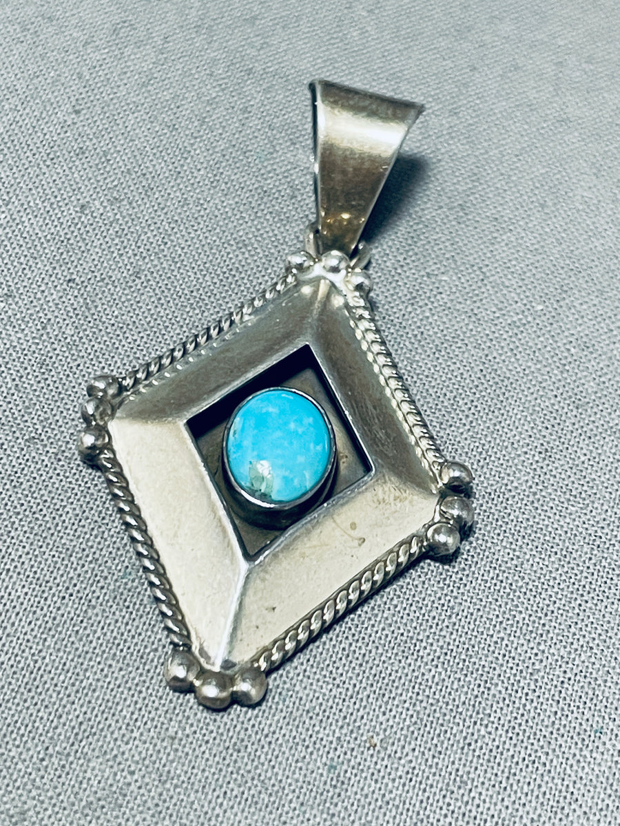 Special Vintage Native American Navajo Blue Gem Turquoise Sterling Sil ...