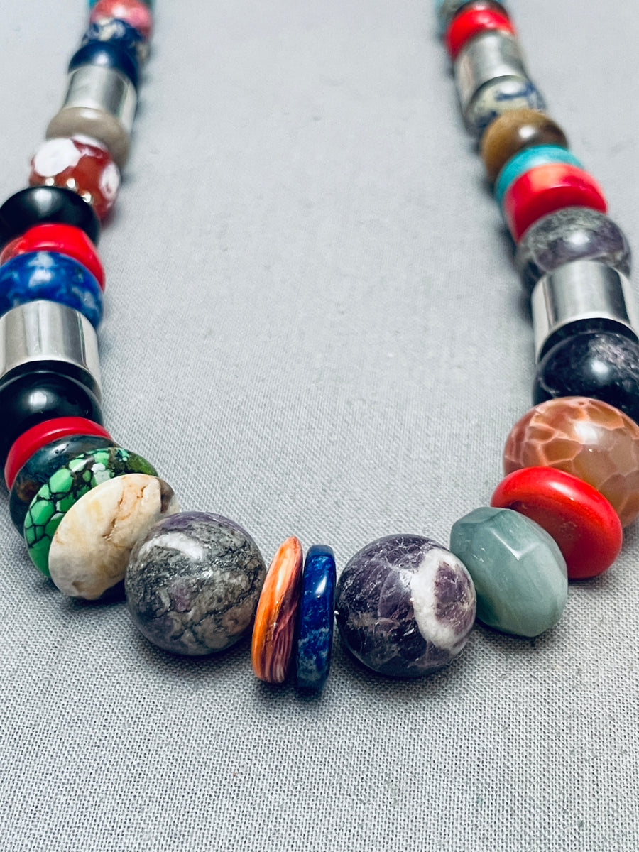 Native American Rare Longer Thomas Singer Turquoise Tubule Sterling Si ...