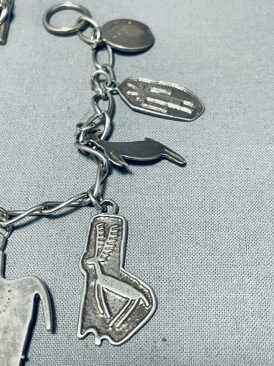 Important Ray Tracey Vintage Native American Navajo Sterling Silver Ch ...