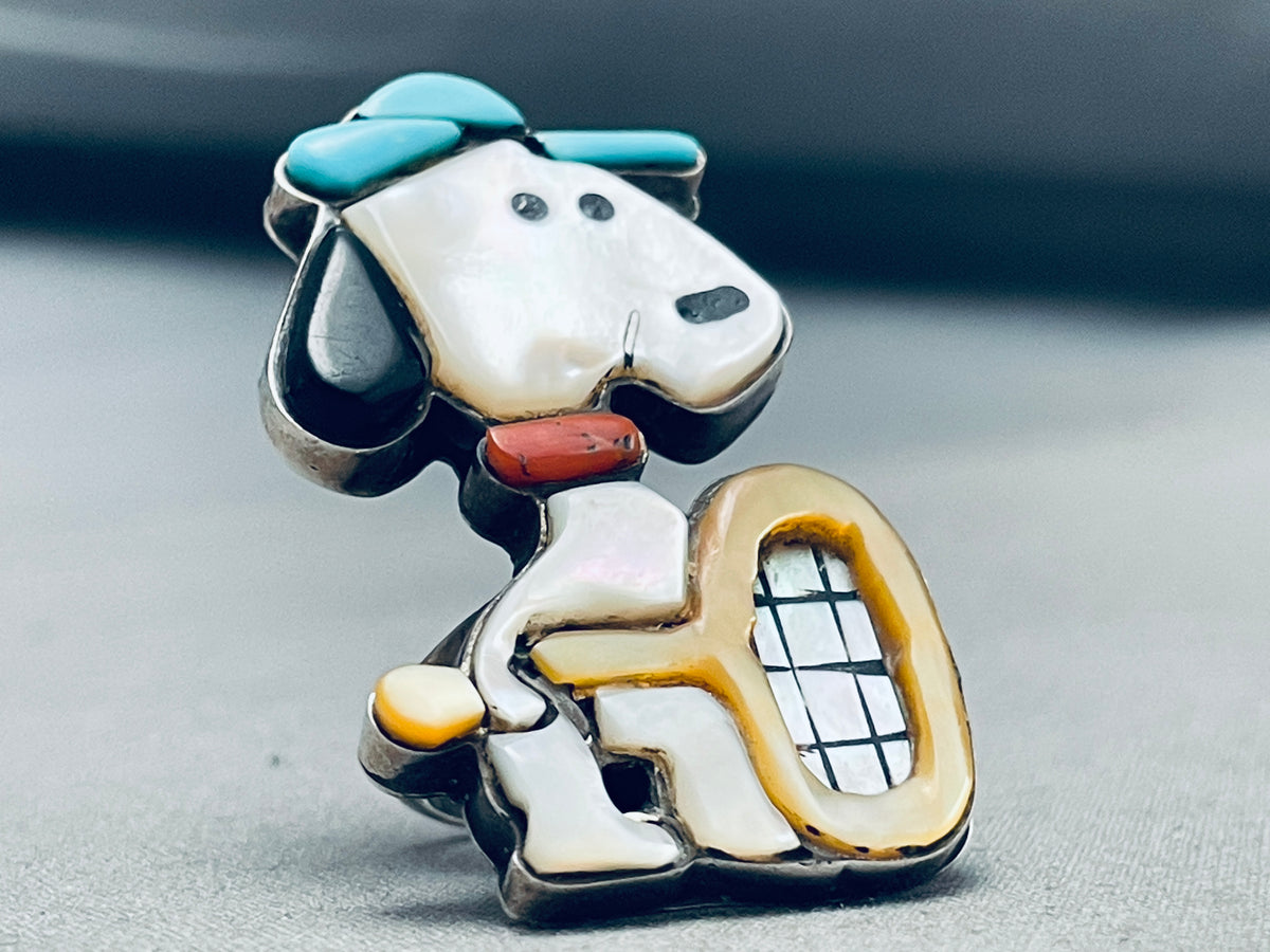 The Best Ever Vintage Native American Zuni Snoopy Inlay Turquoise Ster ...