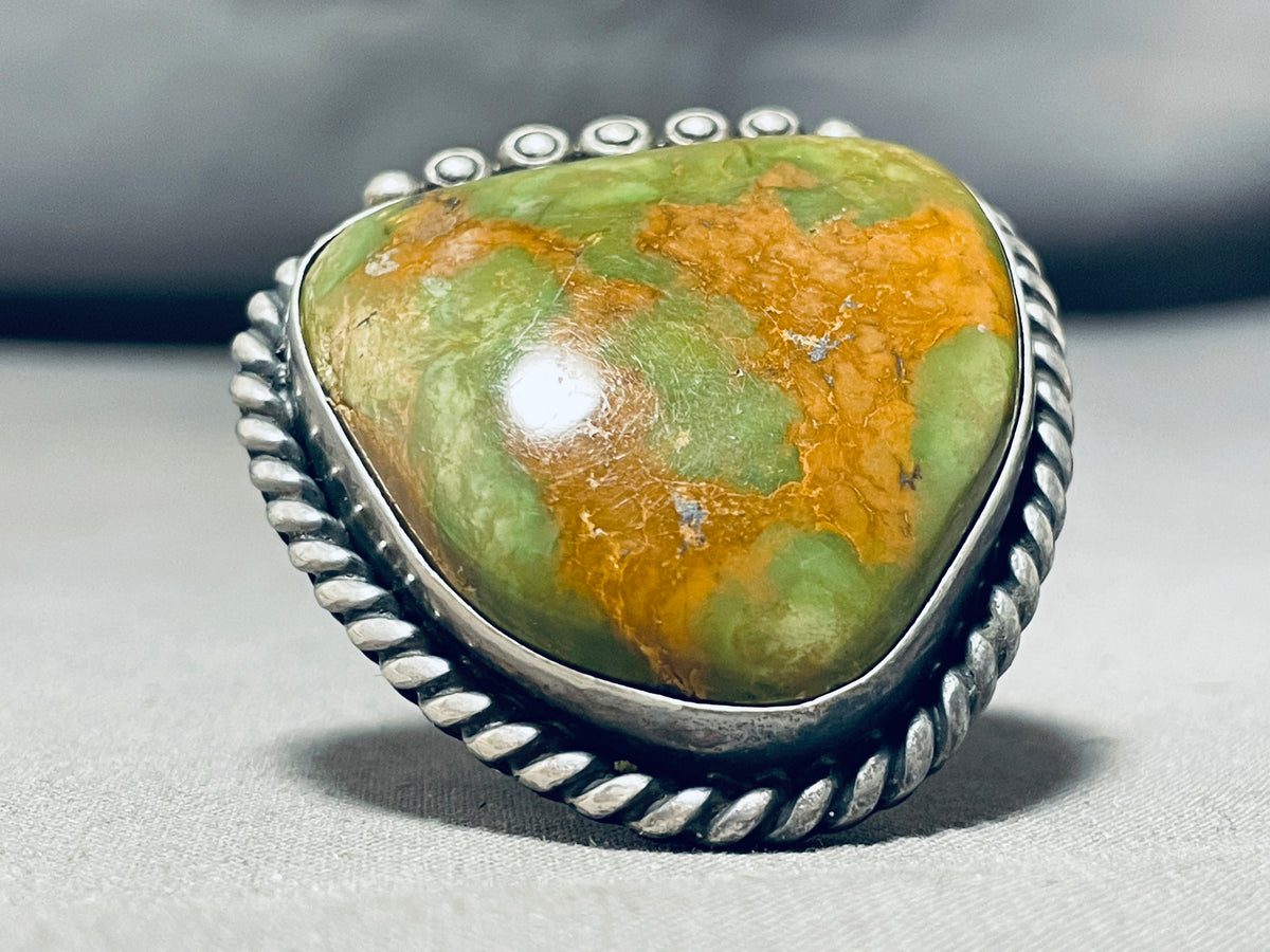Native American Huge 44 Grams Ella Jackson Green Turquoise Sterling Si ...
