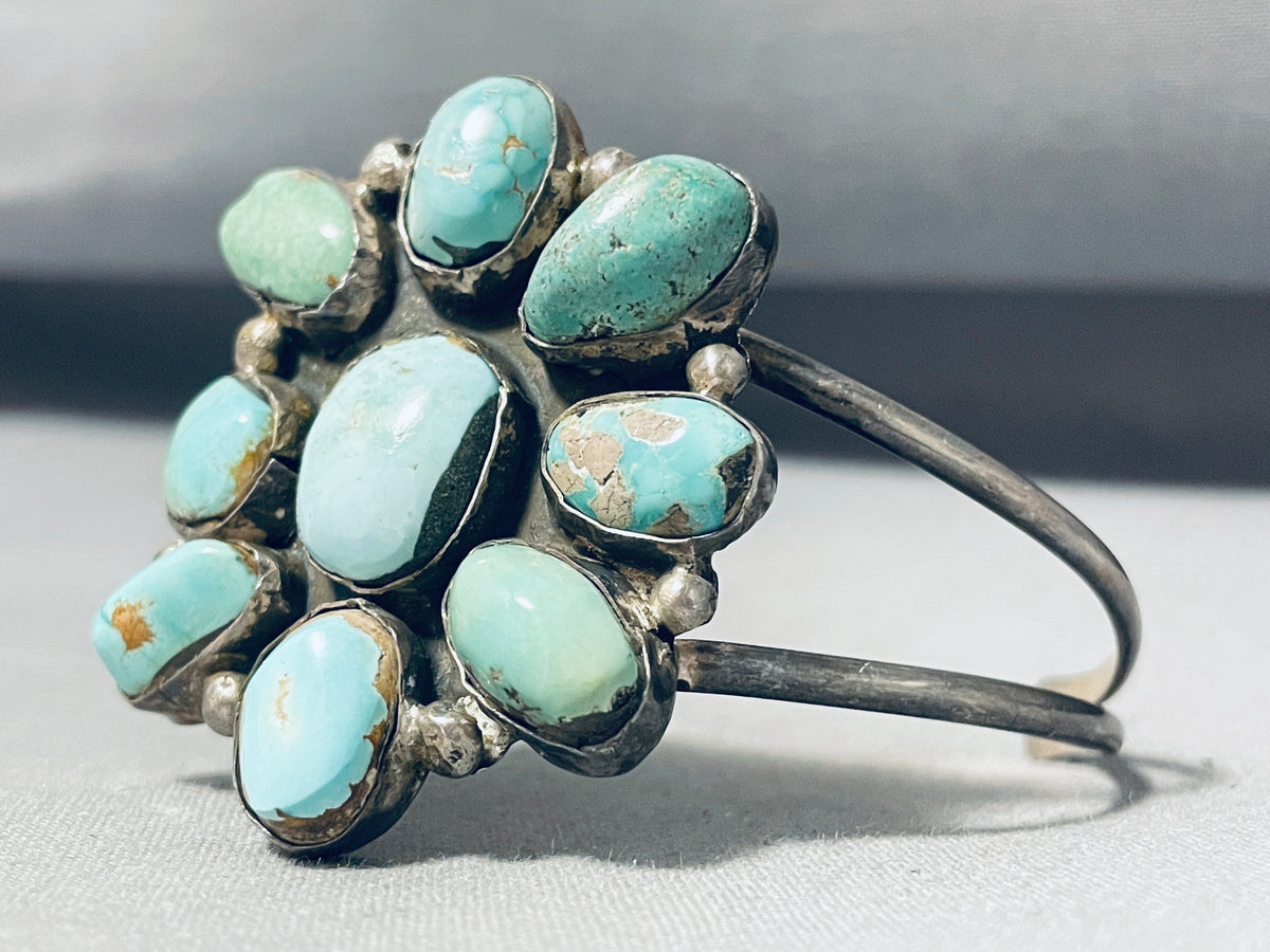 Outstanding Vintage Native American Hopi Turquoise Sterling Silver Bra ...