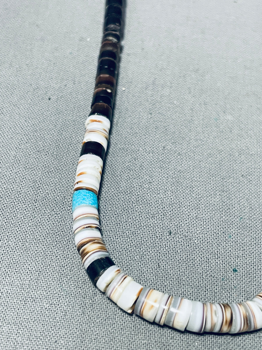 Native American Remarkable Vintage Santo Domingo Turquoise Shell Heish ...